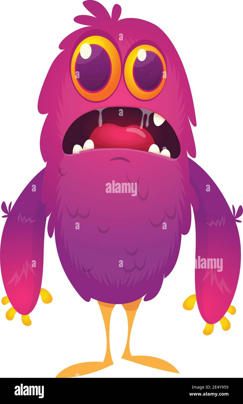 Scary cartoon monster face expression. Vector monster avatar Stock ...