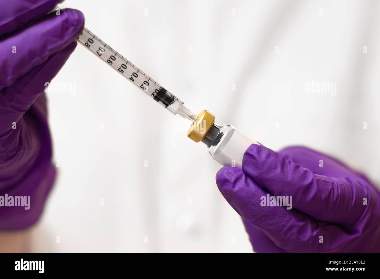 Vaccine injection. Syringe and vial of vaccine. concept. Vaccine for ...