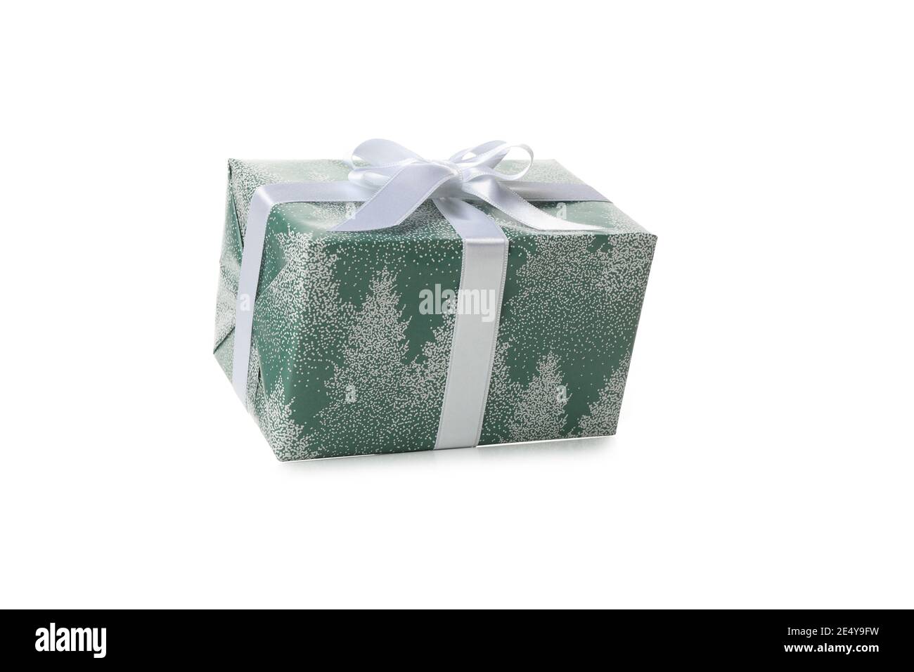 Beautiful Christmas box with bow isolated on white background Stock ...