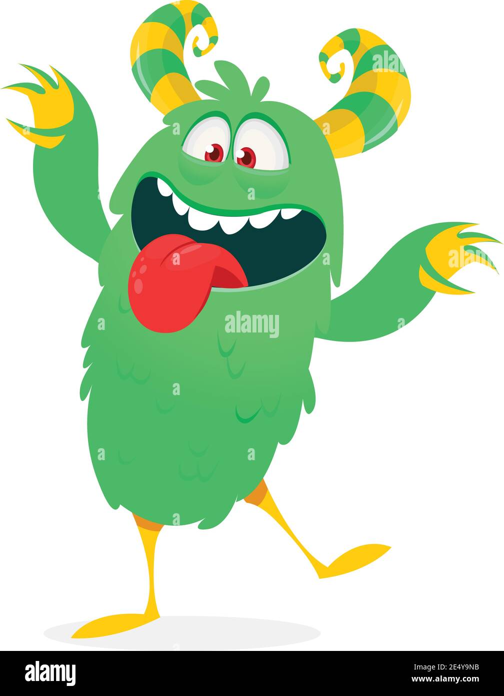 Funny cartoon monster creature. Vector Halloween illustration Stock ...