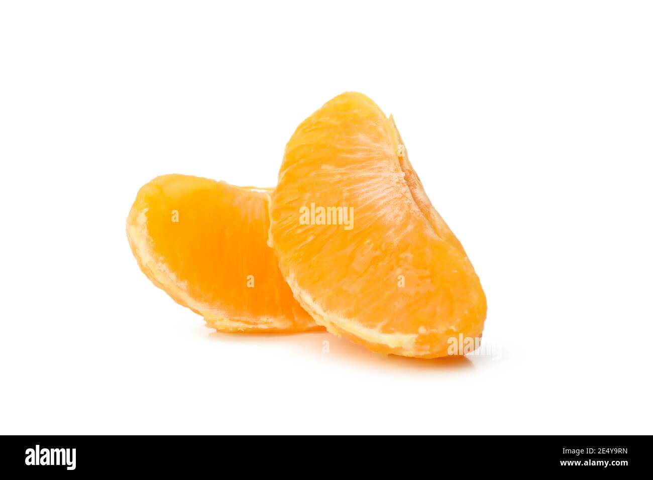 Pieces of ripe mandarin isolated on white background Stock Photo - Alamy