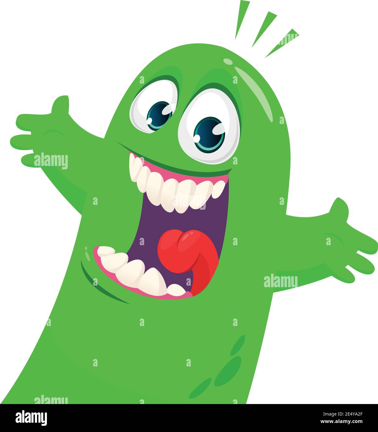 Cartoon blob monster. Halloween vector illustration of excited monster ...