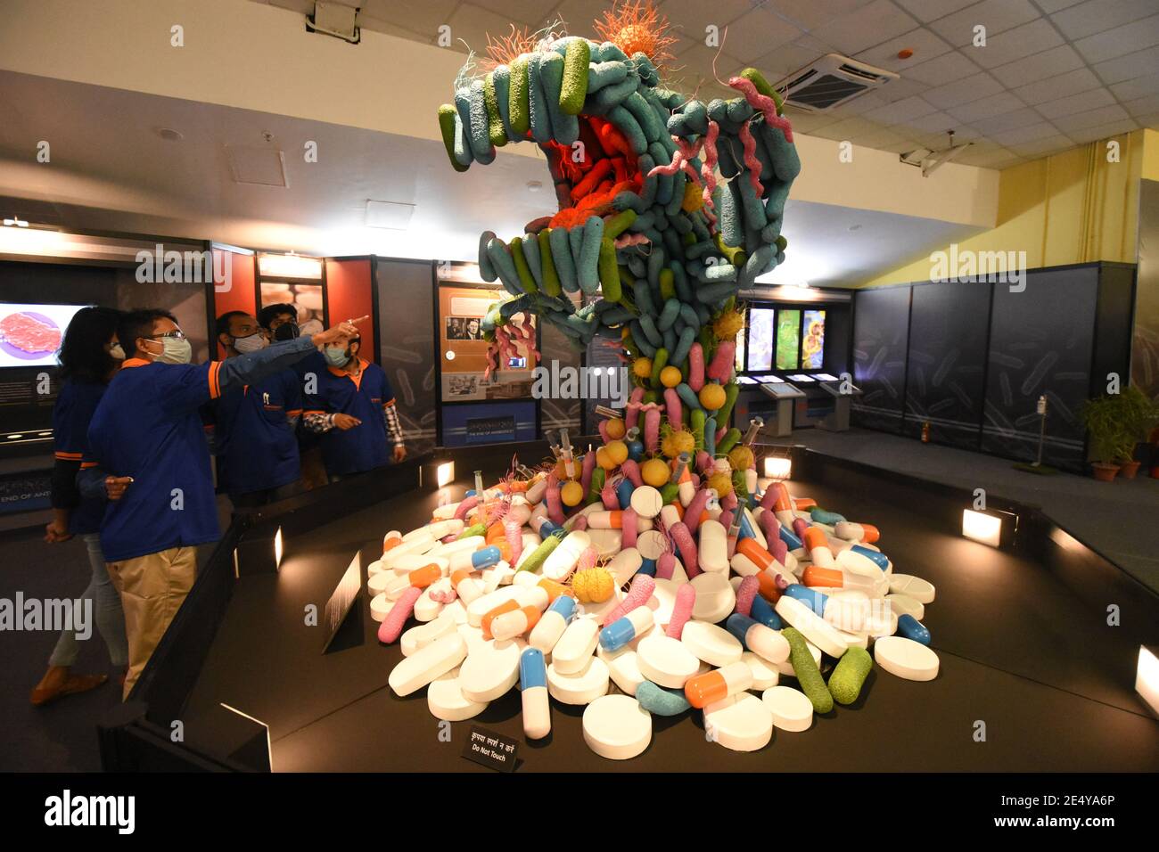 Installed sculpture that related to the exhibition 'Superbugs - The End ...