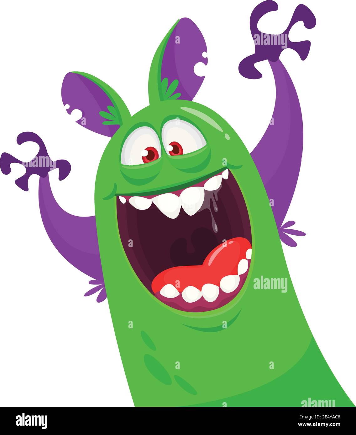 Cartoon Blob Monster Halloween Vector Illustration Of Excited Monster Stock Vector Image And Art