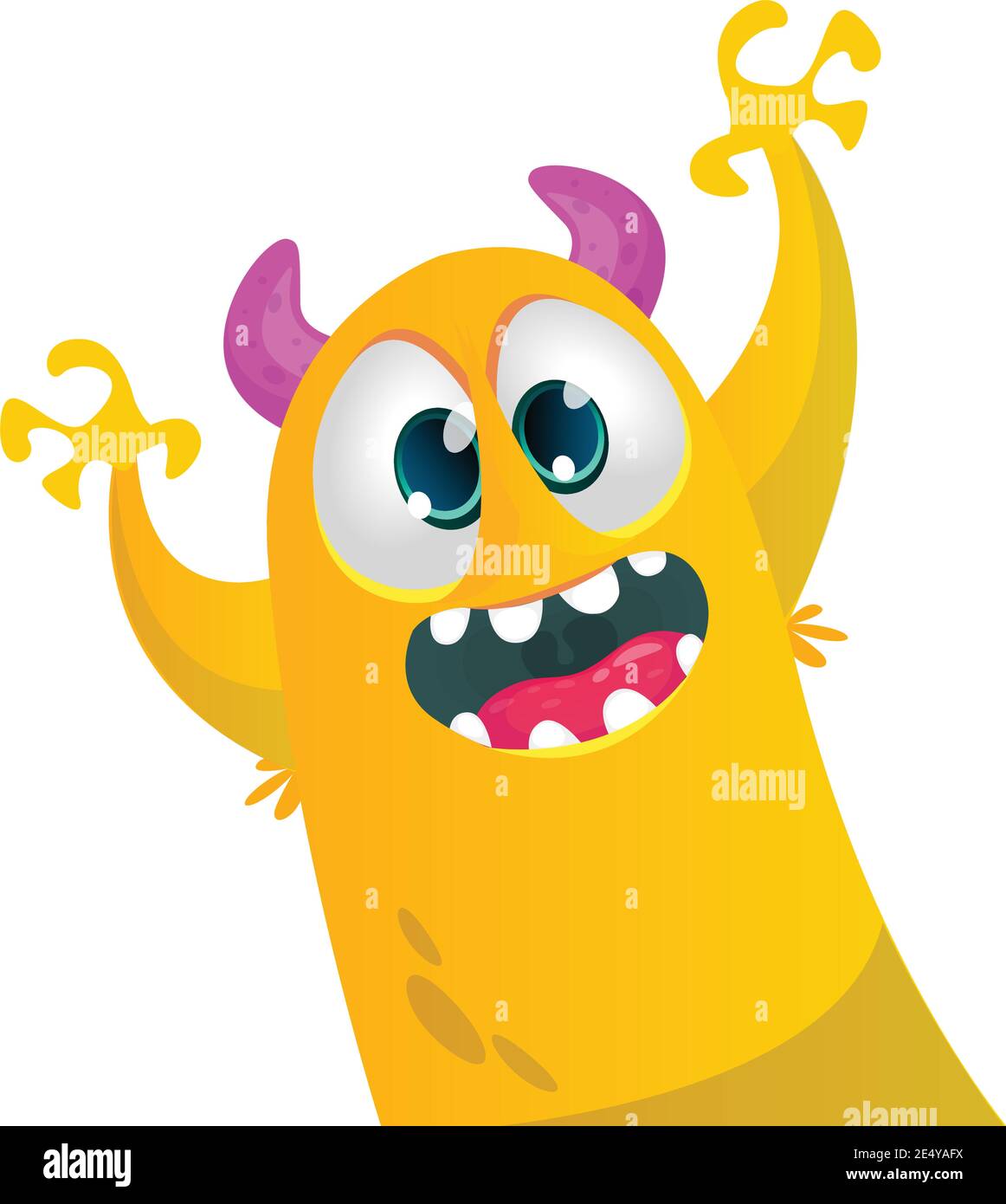 Cartoon blob monster. Halloween vector illustration of excited monster ...