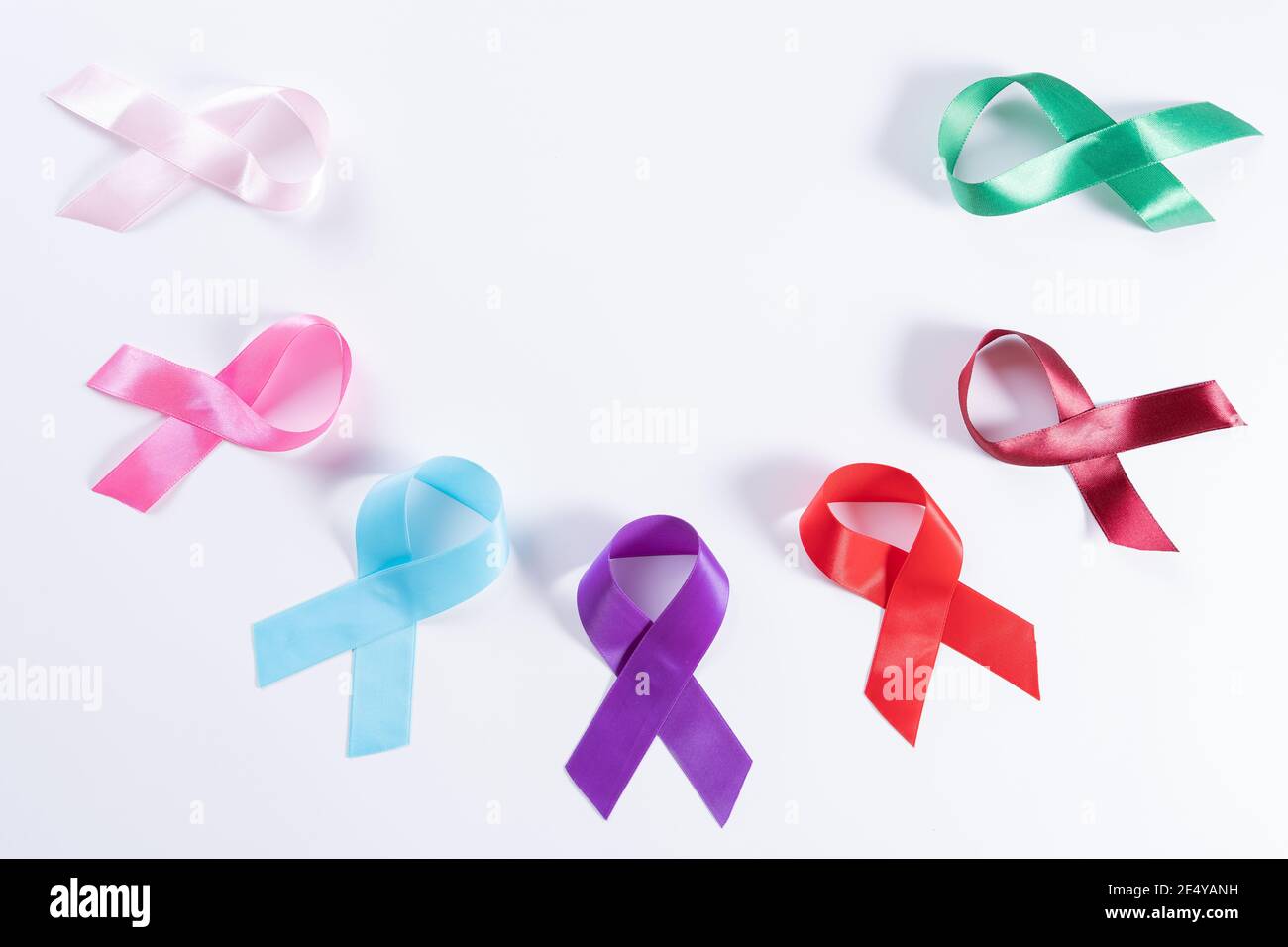 World cancer day, colorful ribbon cancer awareness on with background ...