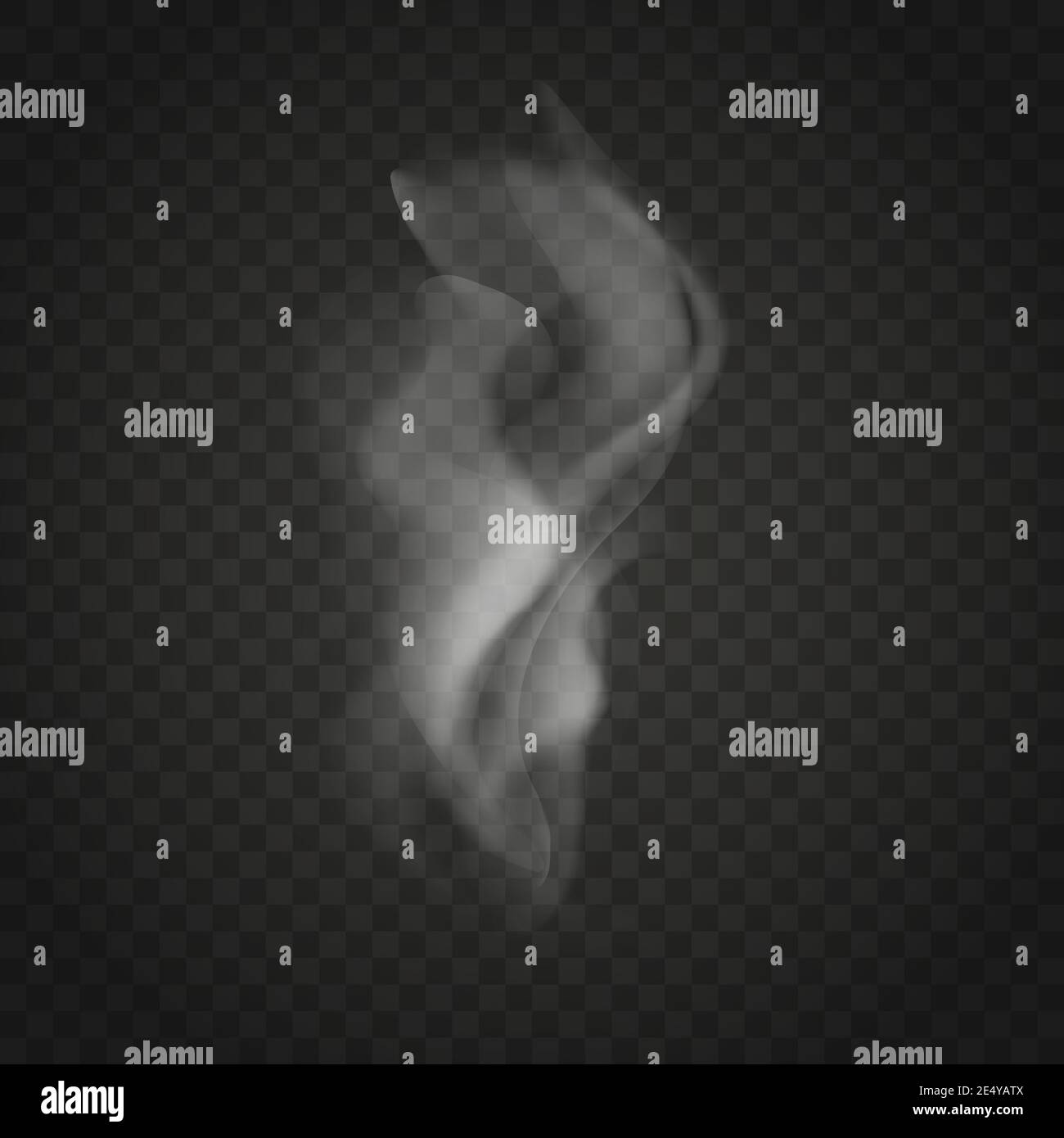 Transparent smoke waves isolated on dark background. Trickles of ...