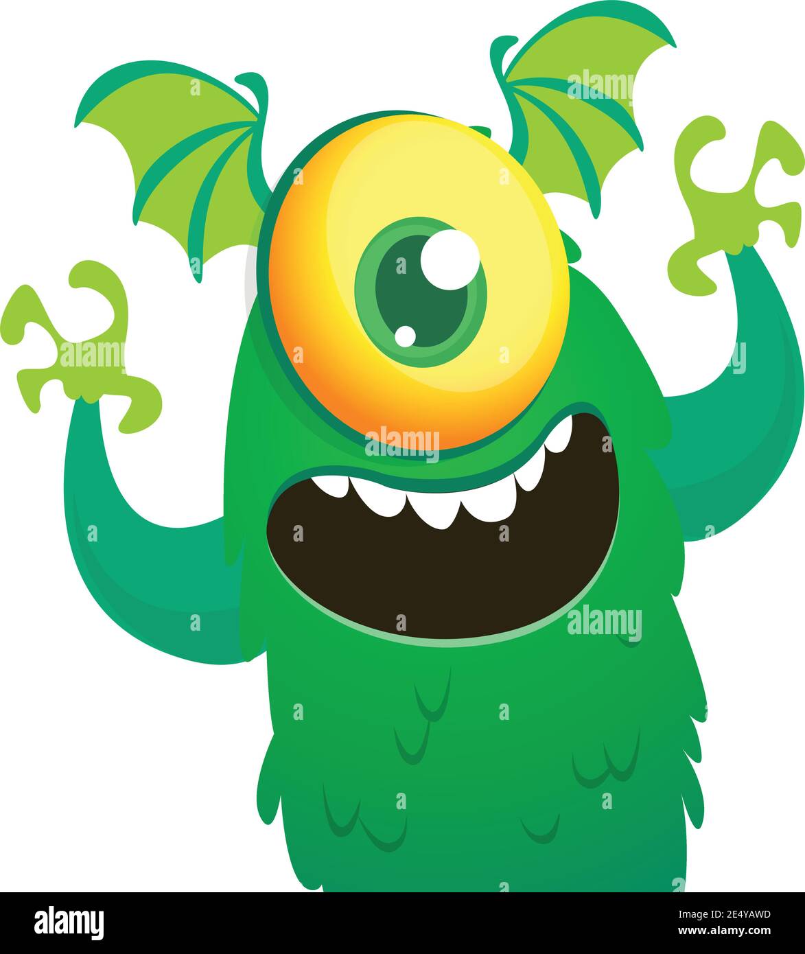 Funny cartoon monster creature with one big eye. Vector Halloween ...