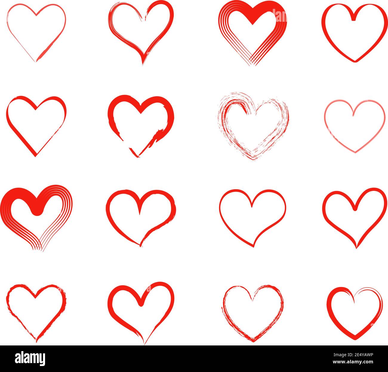 Set of red hearts of different shapes Stock Vector Image & Art - Alamy