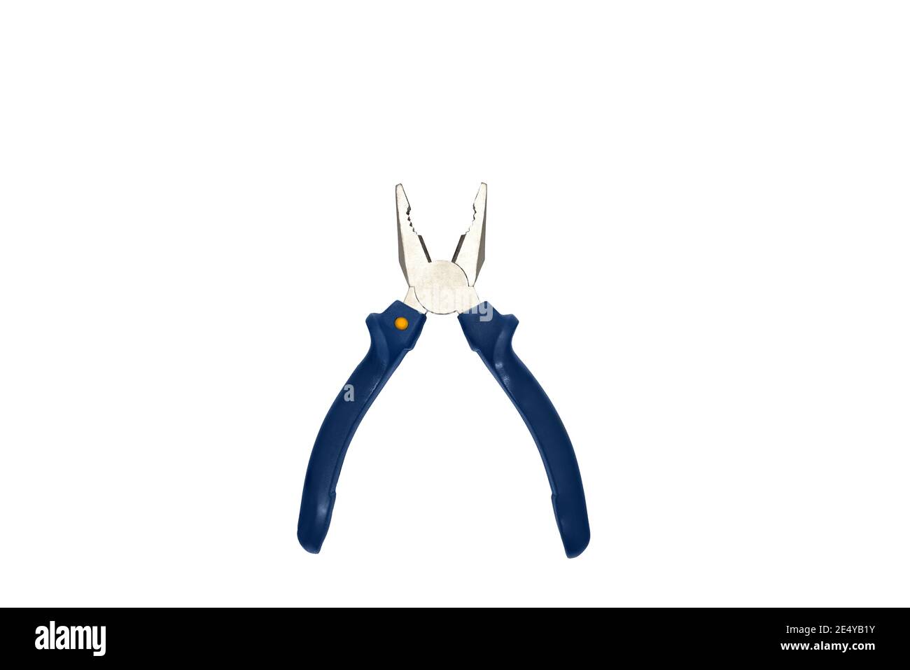 Combination pliers with blue grasp on a white background Stock Photo ...