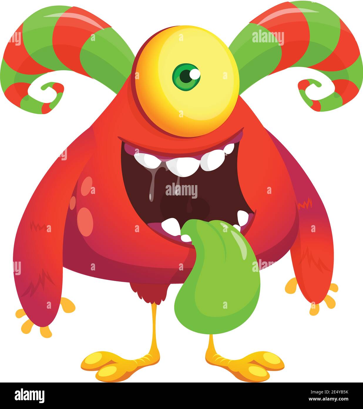 Crazy Cartoon Mythical Creatures Cartoon Cute Monsters. Flat Monster