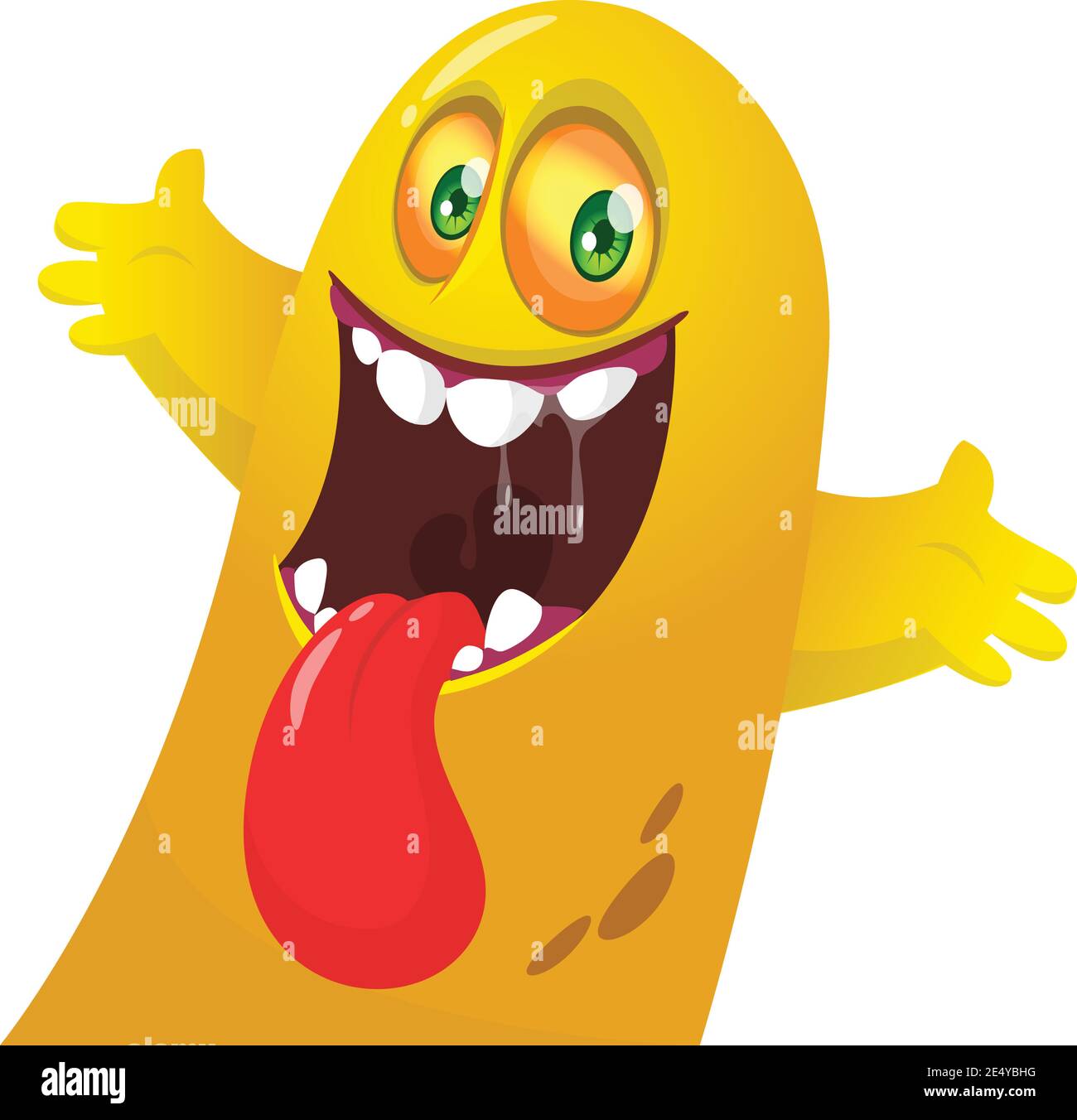 Funny cartoon monster creature. Vector Halloween illustration Stock ...