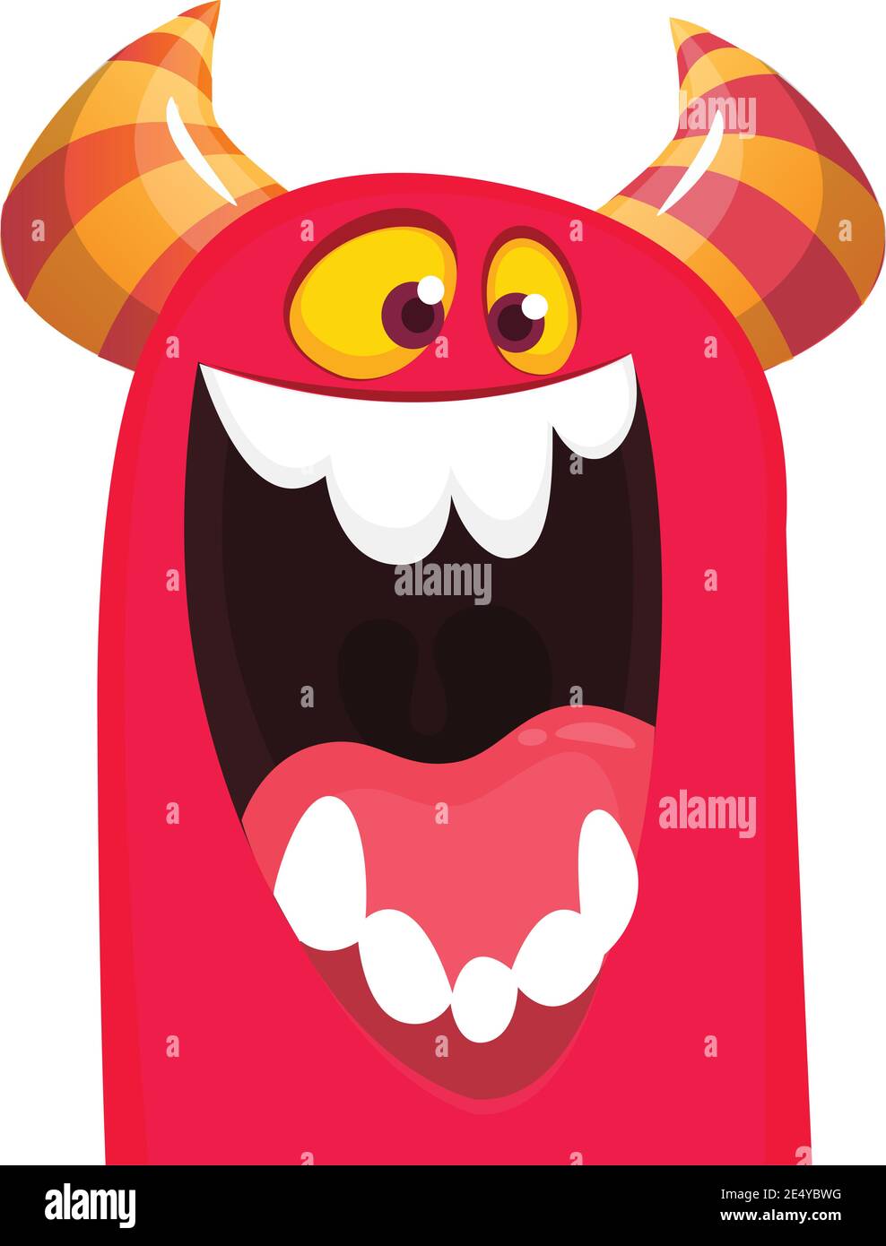 Funny cartoon monster face expression. Vector monster avatar Stock ...