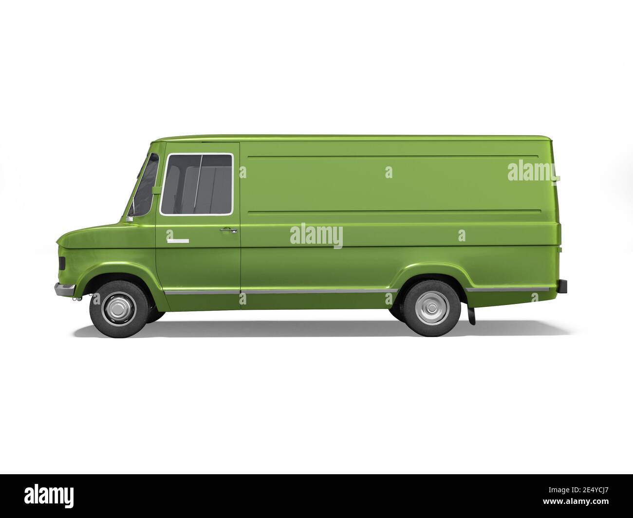 3d rendering green cargo minivan on white background with shadow Stock ...