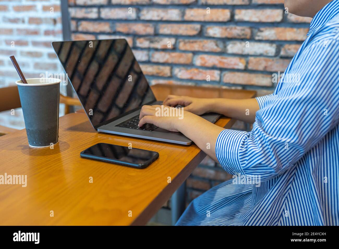 Female freelancer work from home on laptop. High quality photo Stock ...