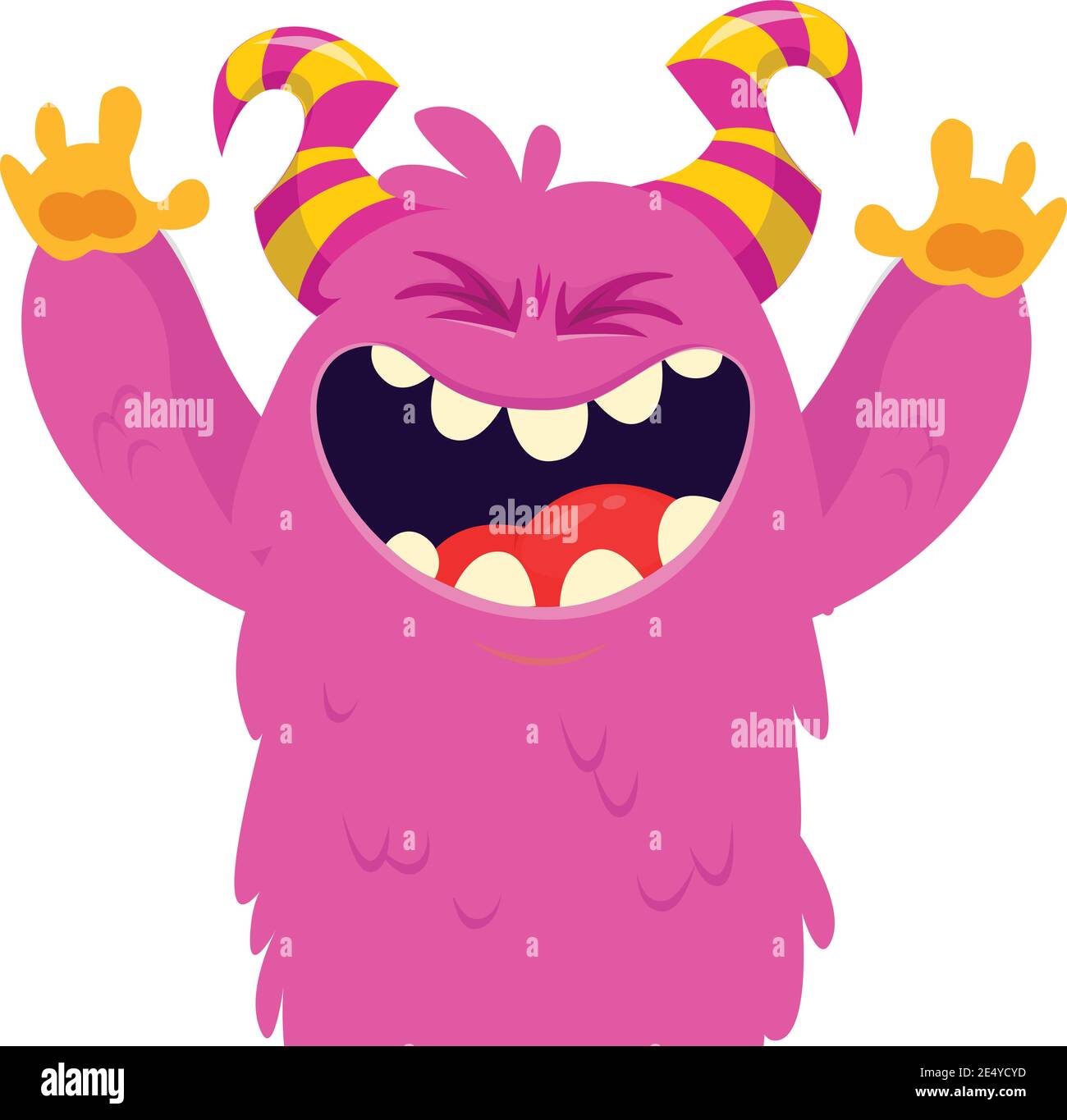 Funny cartoon monster creature. Vector Halloween illustration Stock ...