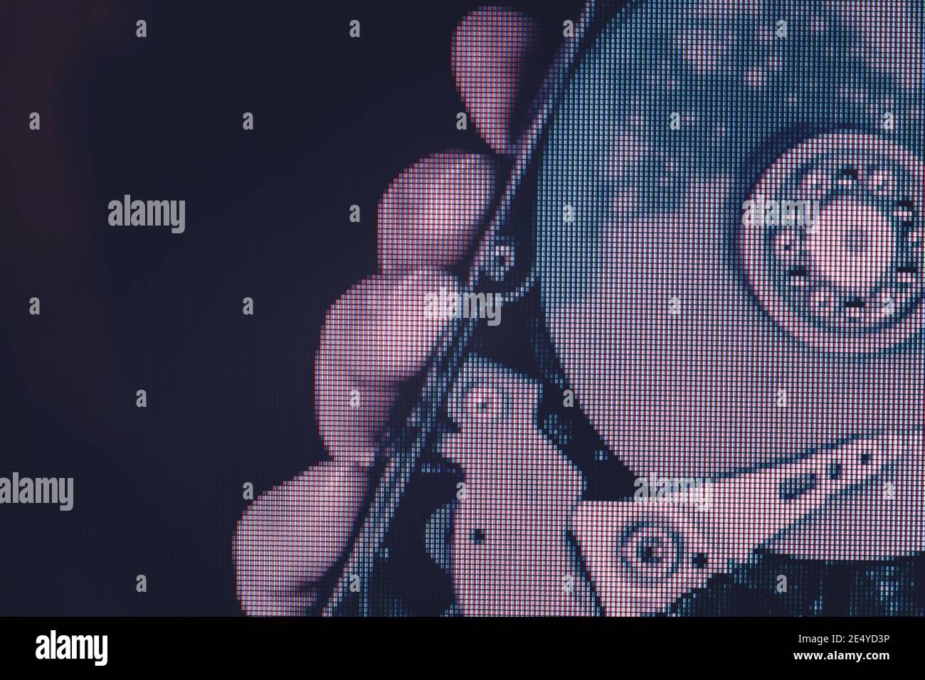 Close up hand holding open detail frozen hard disk. Concept protection ...