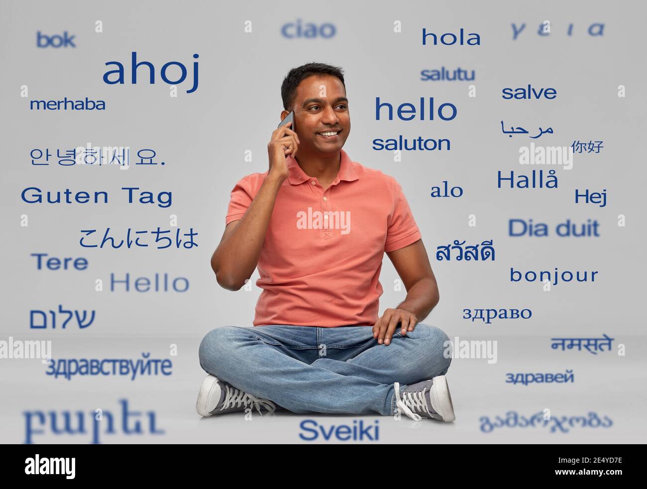 happy indian man calling on smartphone Stock Photo - Alamy