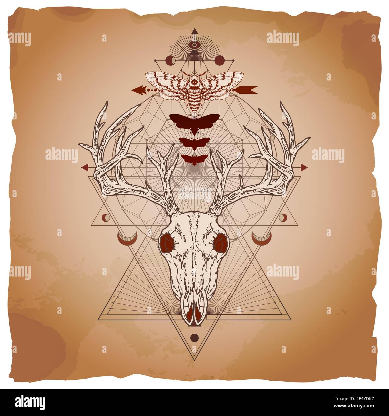Geometric Deer Skull Tattoo