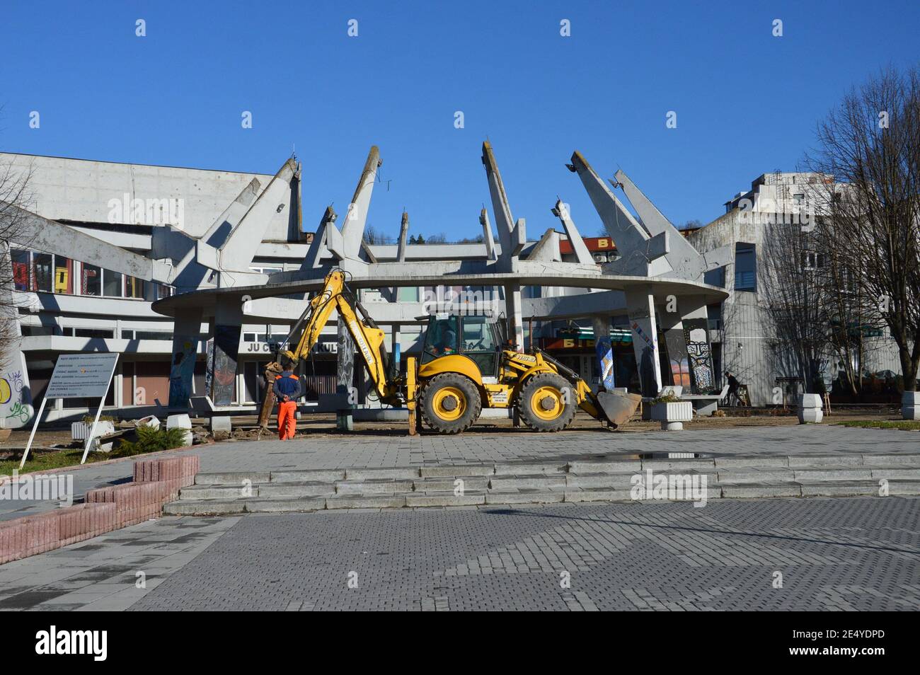 Parked construction machine Stock Photo - Alamy
