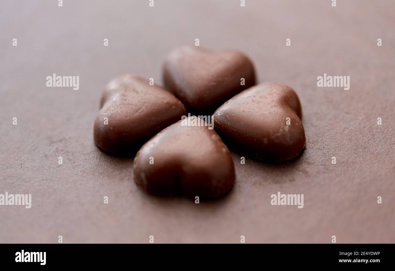heart shaped chocolate candies Stock Photo - Alamy