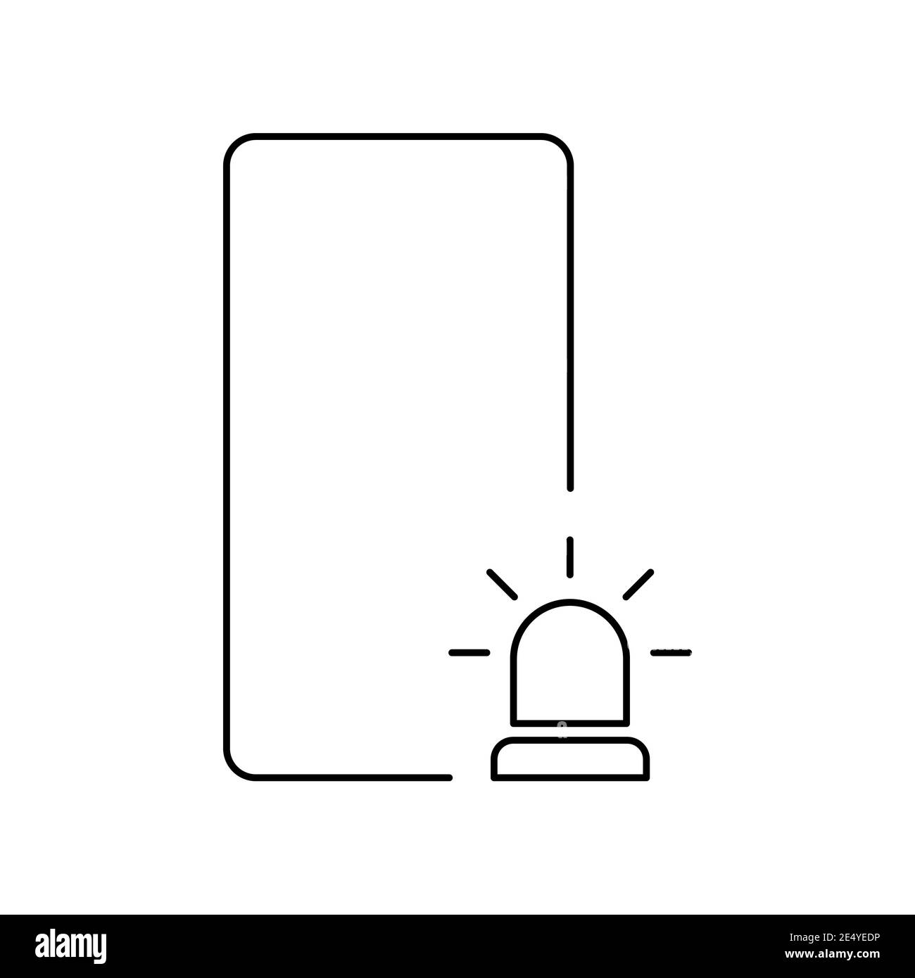 Warning icon phone. Phone danger symbol. Security threat. Vector ...
