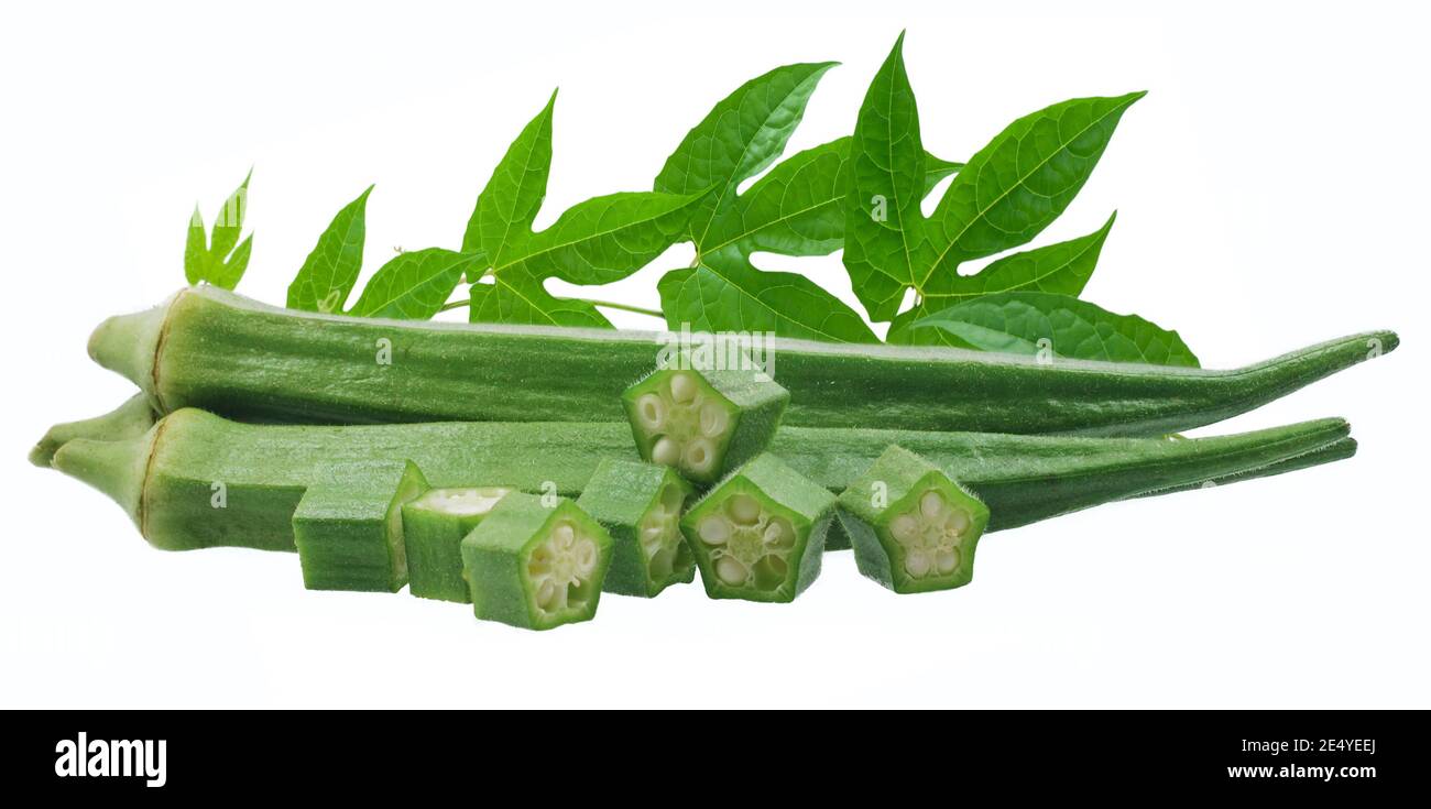 okra isolated on white background Stock Photo - Alamy