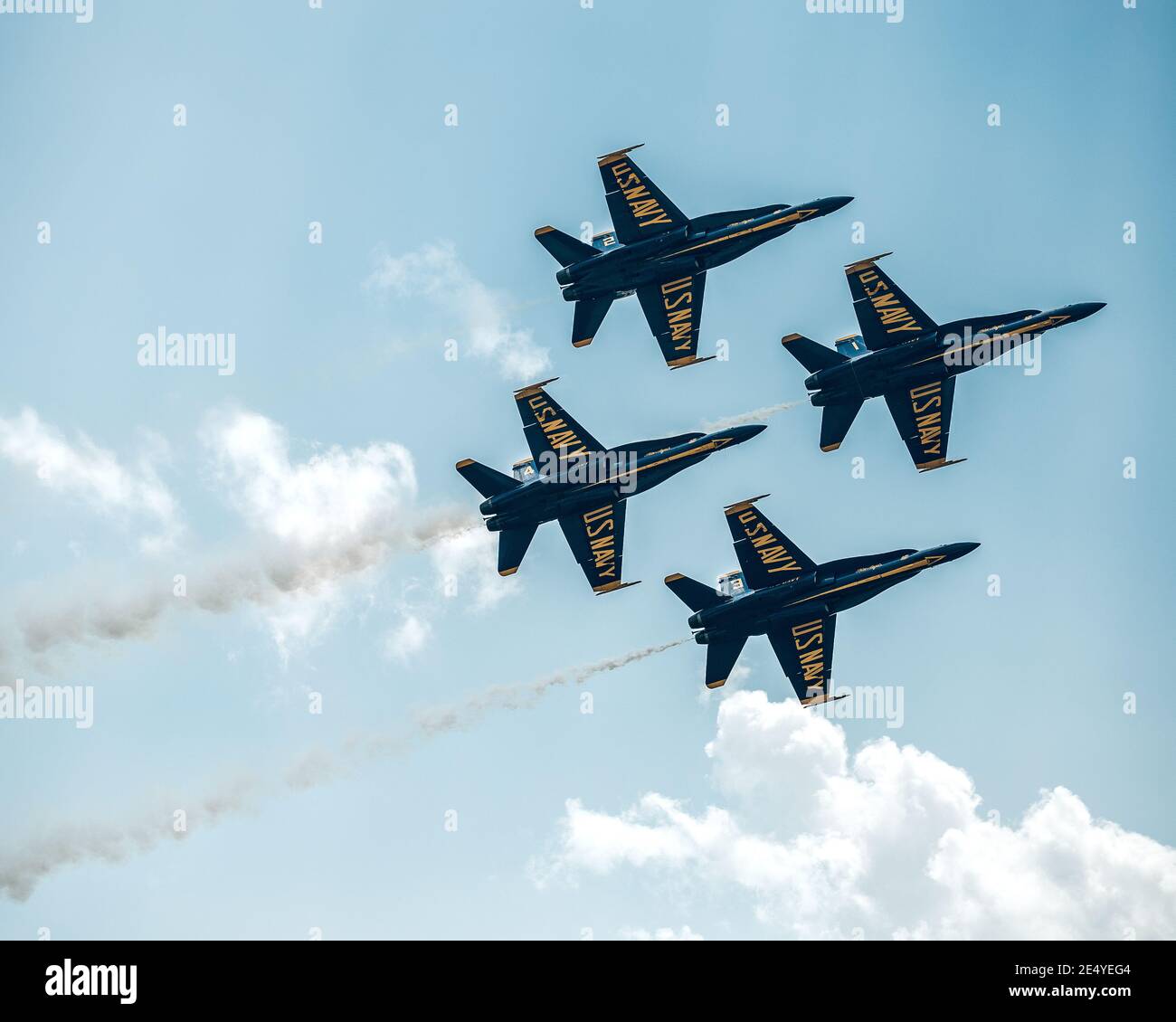 QUAD CITIES, UNITED STATES - Jun 29, 2019: 4 Us Navy Blue Angel jets in ...