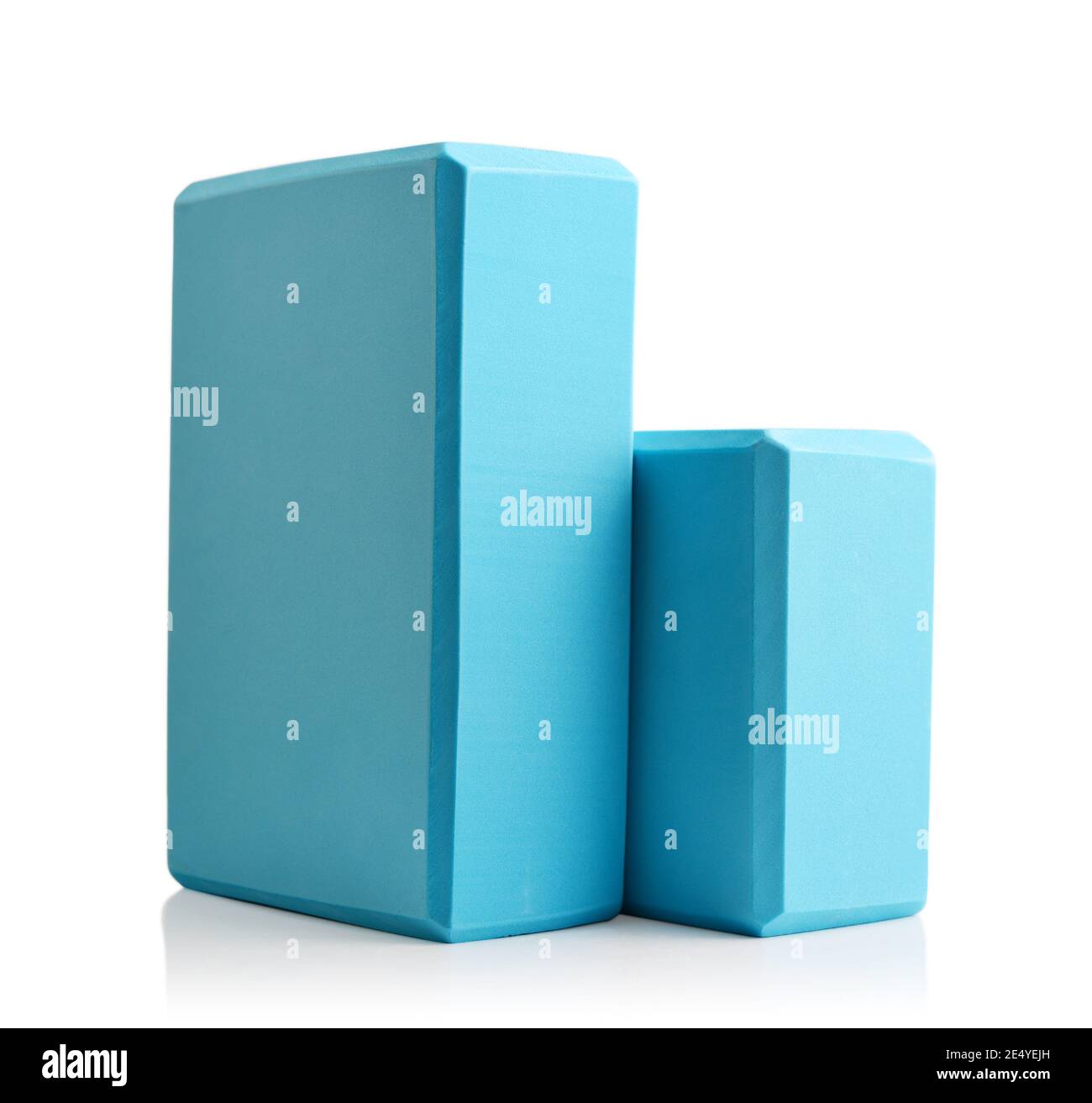 Two yoga blocks isolated on a white background with clipping path Stock ...