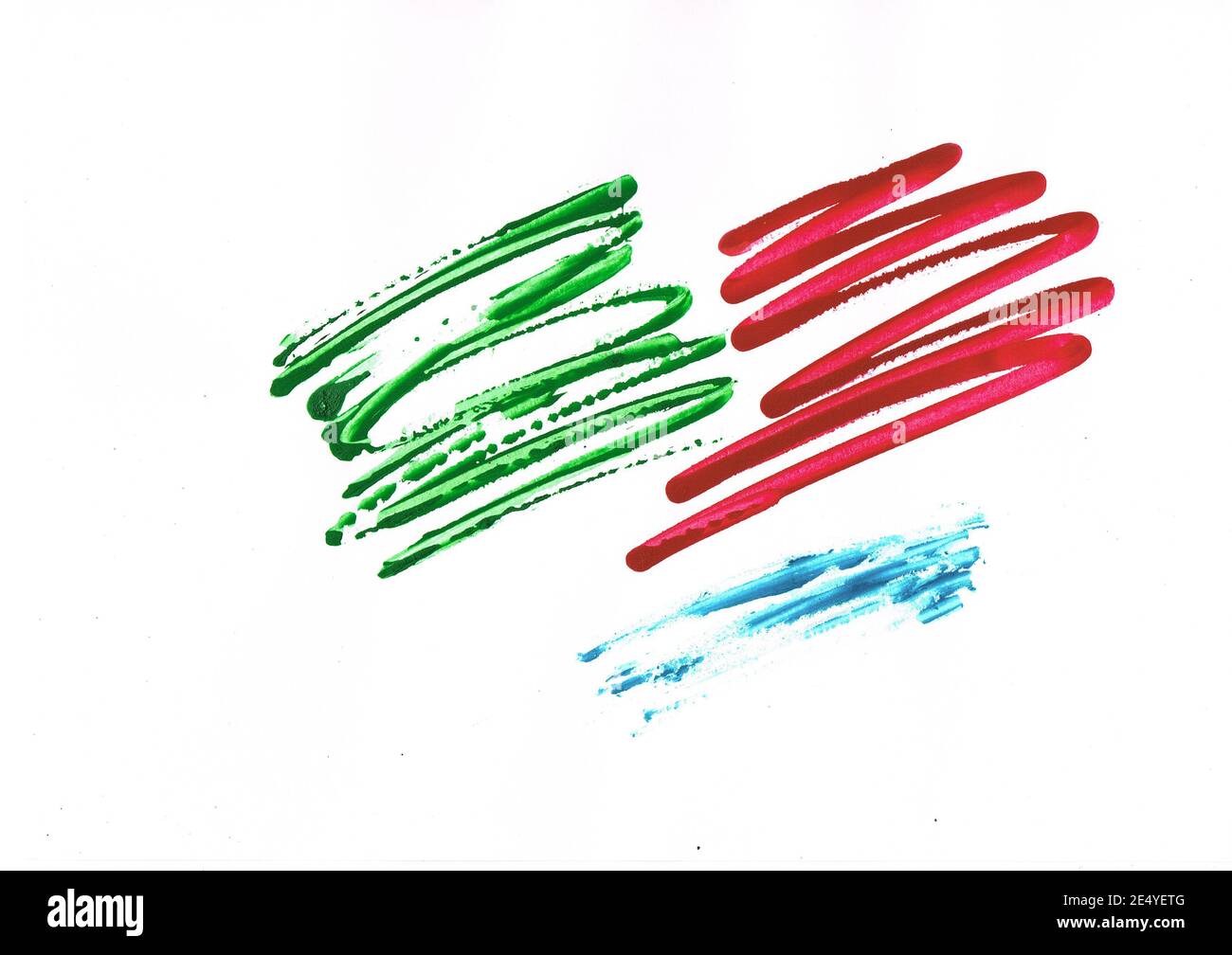 Illustration of abstract green, red and blue paint splashes Stock Photo ...
