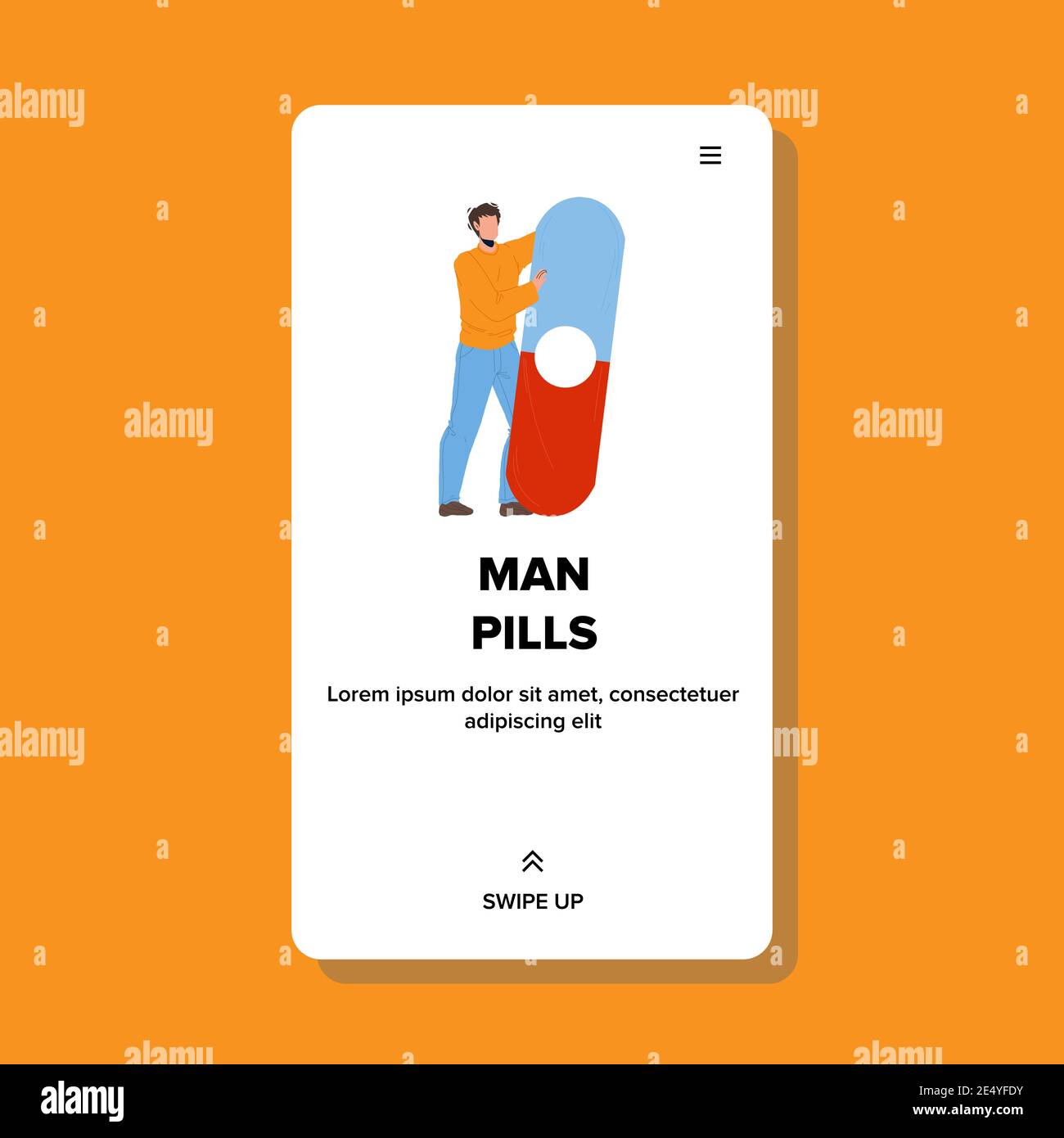 Man Pills For Health Problem Treatment Vector Stock Vector Image & Art ...