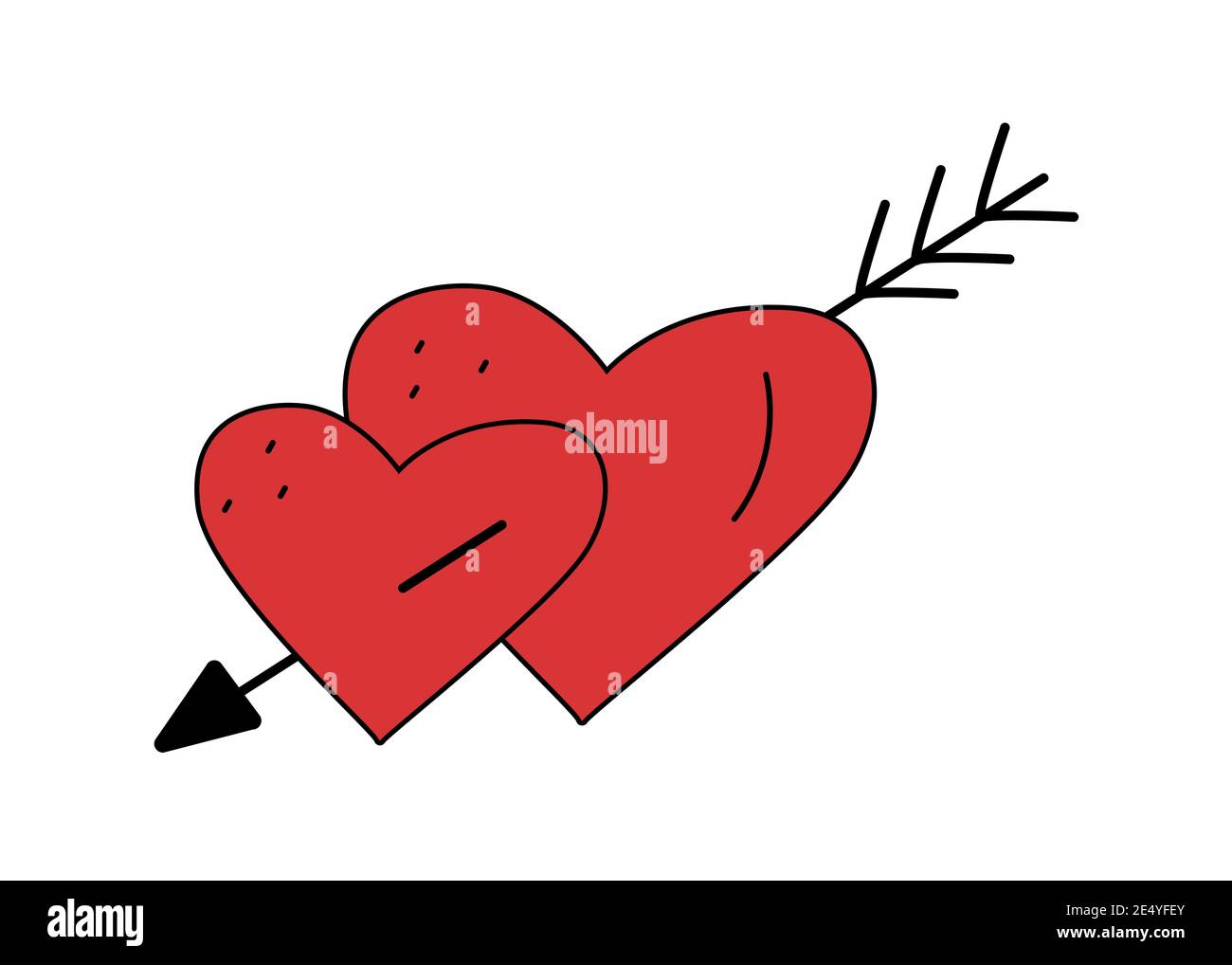 Two hearts and arrow Cut Out Stock Images & Pictures - Alamy