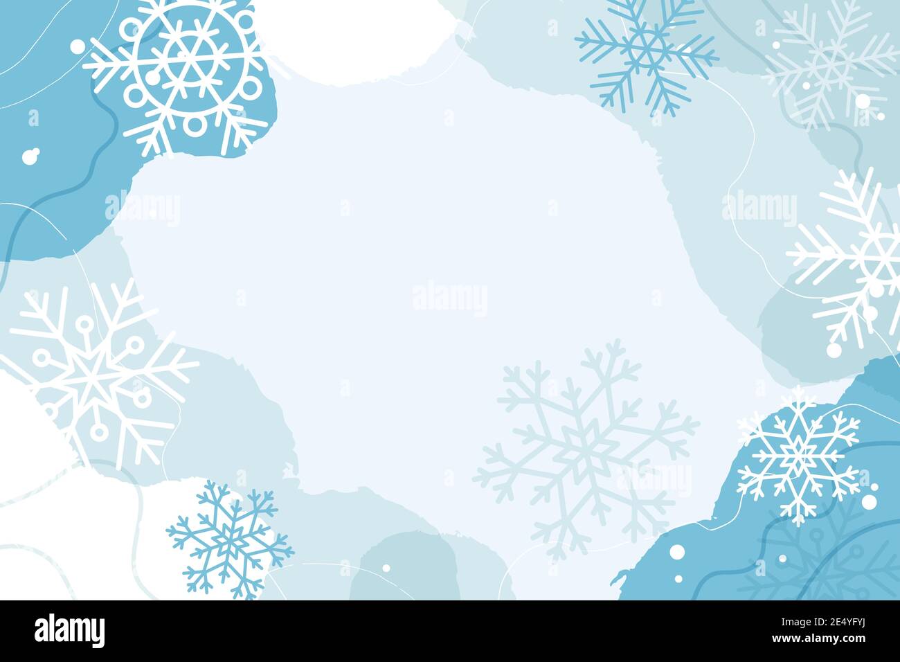 Abstract winter background with fluid organic shapes and snowflakes, pastel colors Stock Vector ...
