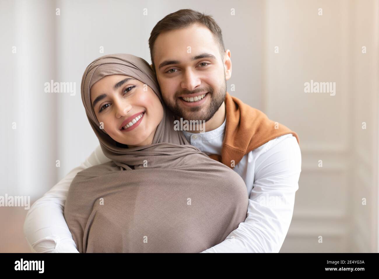 Muslim Couple Hugging