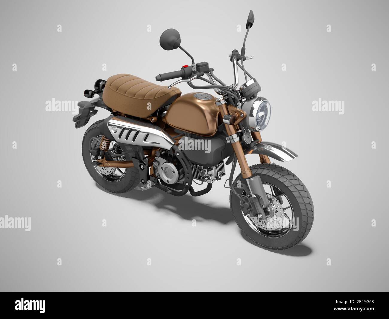 3d rendering teenage motorcycle isolated on gray background with shadow ...