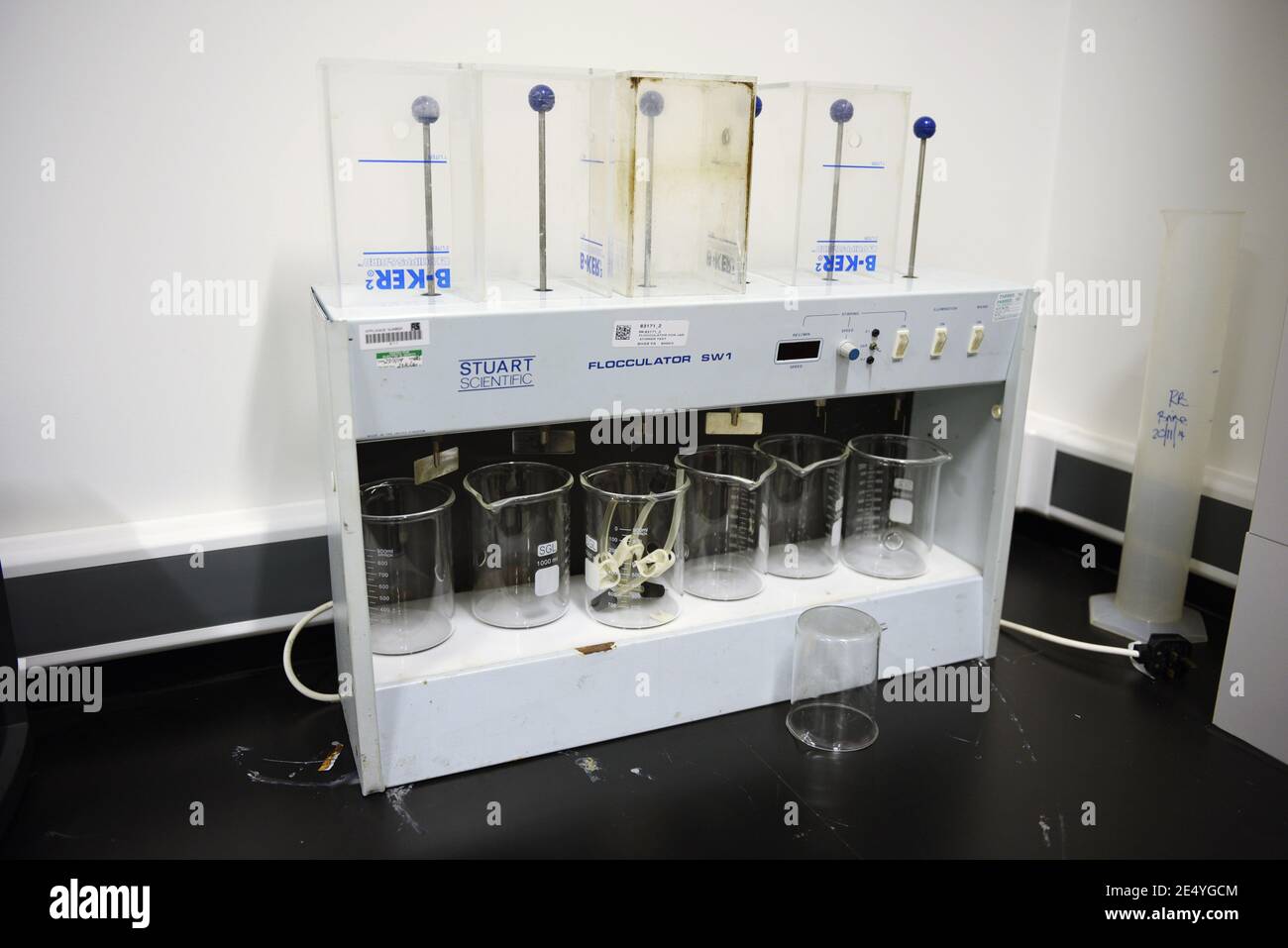 A Stuart SW1 scientific flocculator for jar stirrer testing. This model ...