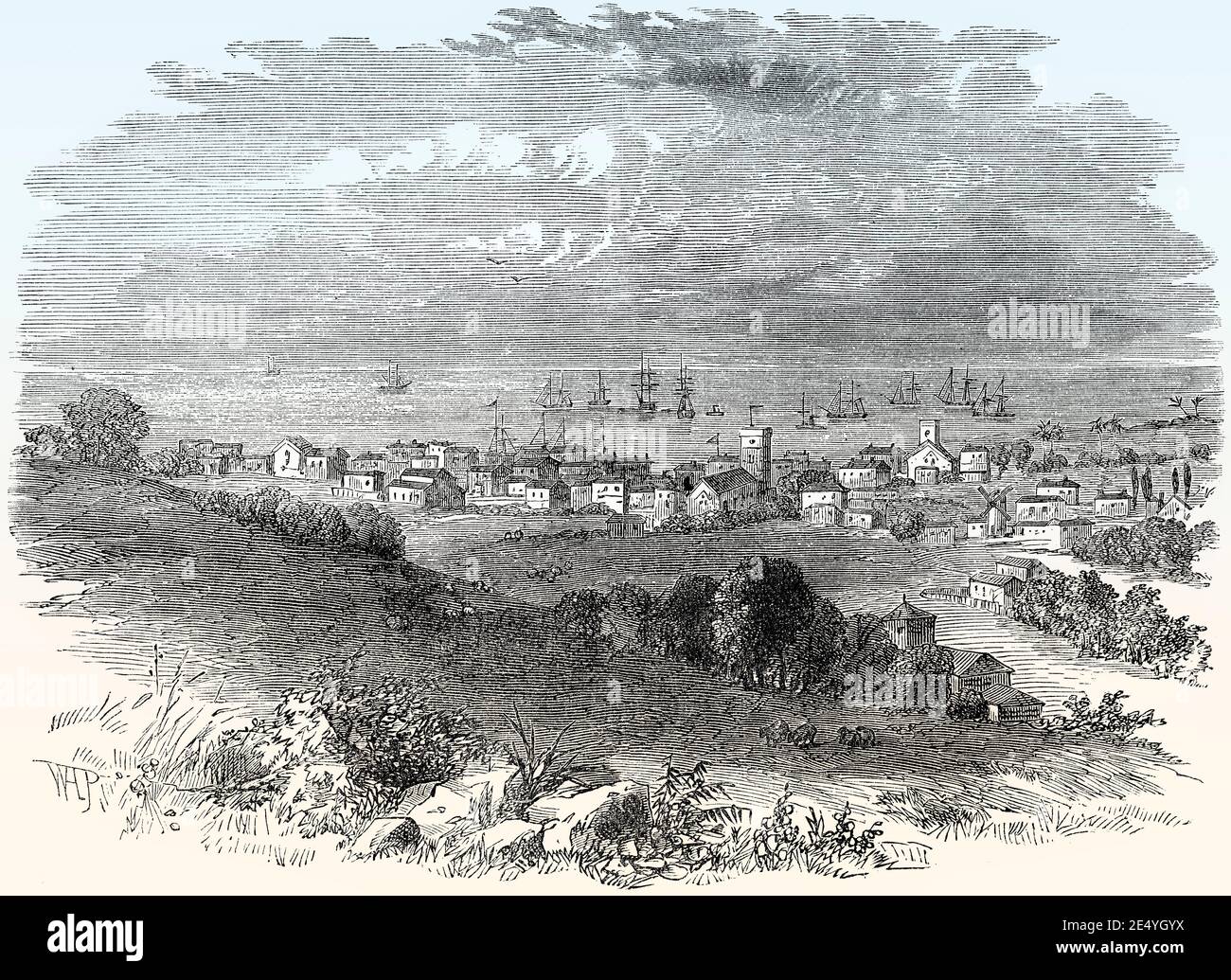 Historical view of Barbados, Lesser Antilles of the West Indies, 18th ...