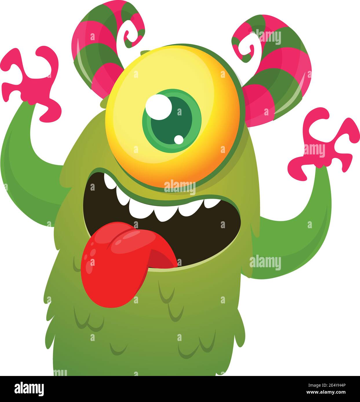 Funny cartoon monster creature with one big eye. Vector Halloween ...
