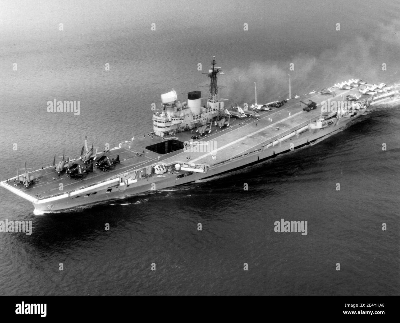 Royal navy aircraft carrier hms Black and White Stock Photos & Images ...