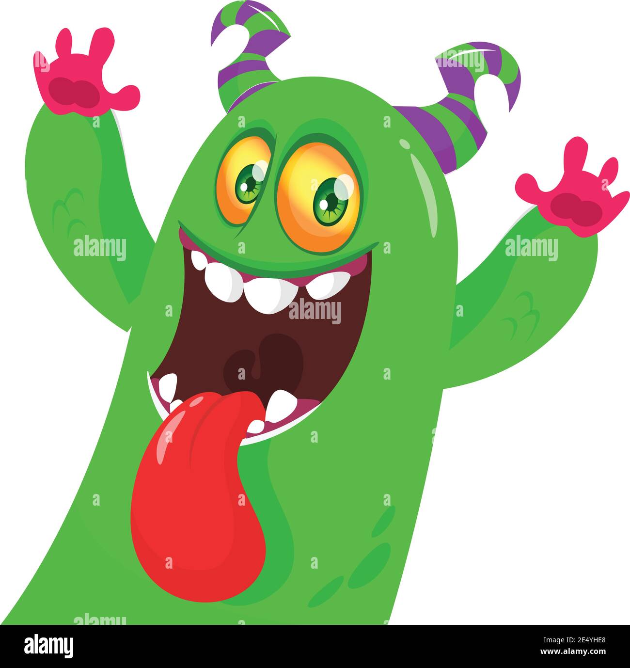 Funny cartoon monster creature. Vector Halloween illustration Stock ...