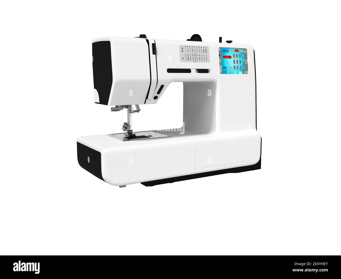 3d render computer sewing machine on white background no shadow Stock ...