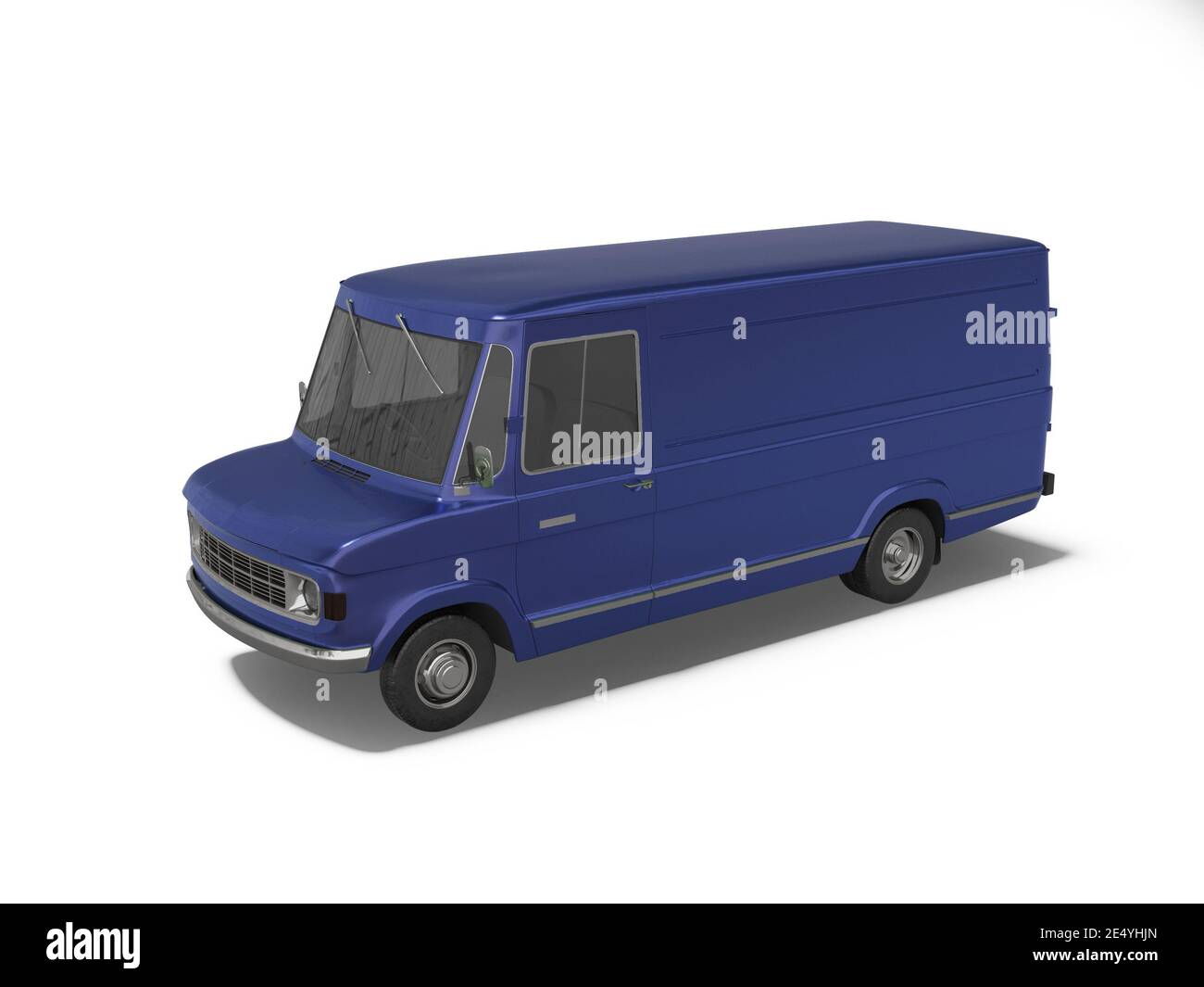 3d rendering blue cargo minivan on white background with shadow Stock ...