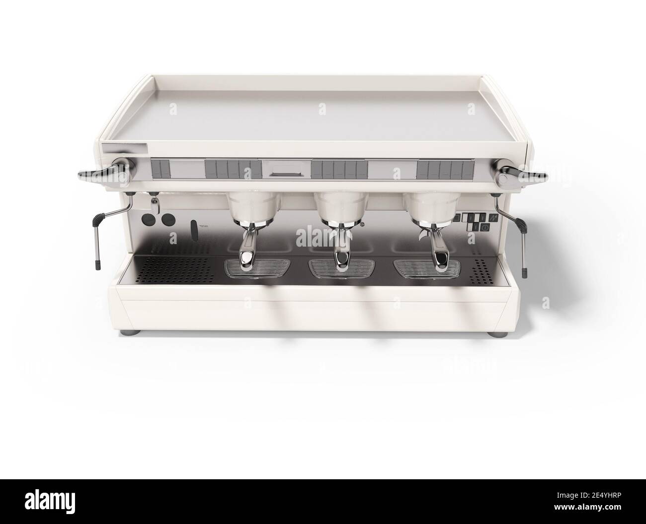 Professional coffee machine front view 3d render on white background ...