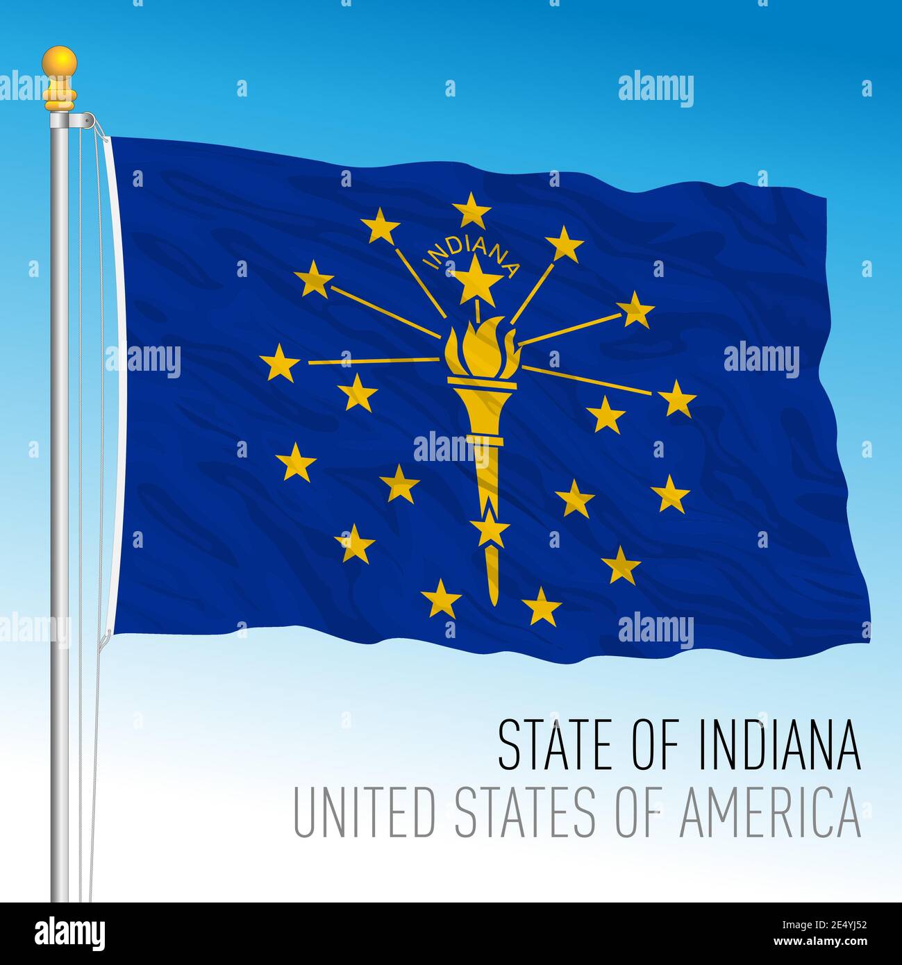 Indiana federal state flag, United States, vector illustration Stock ...