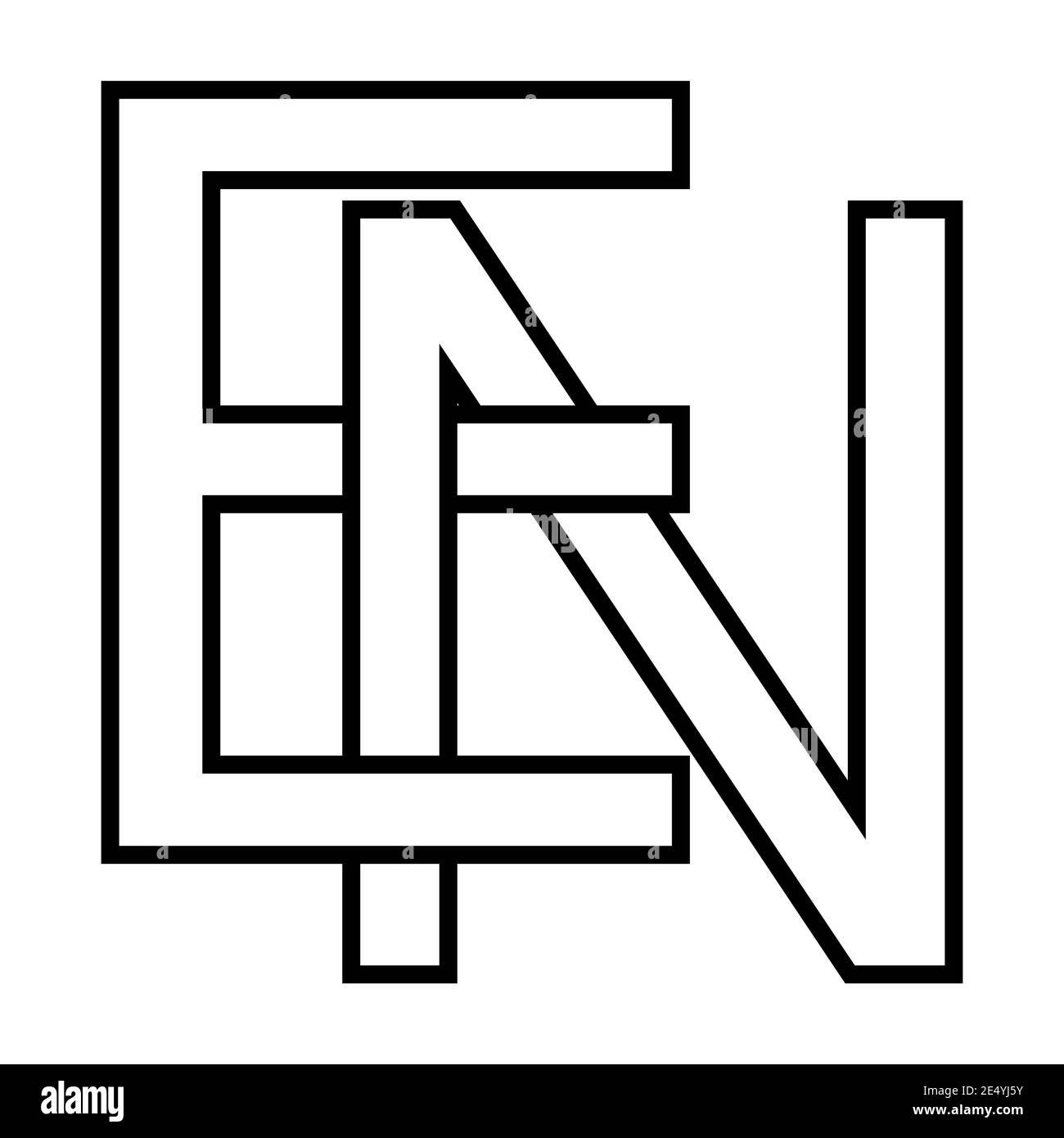 Logo sign en ne icon sign interlaced letters N, E vector logo en, ne ...