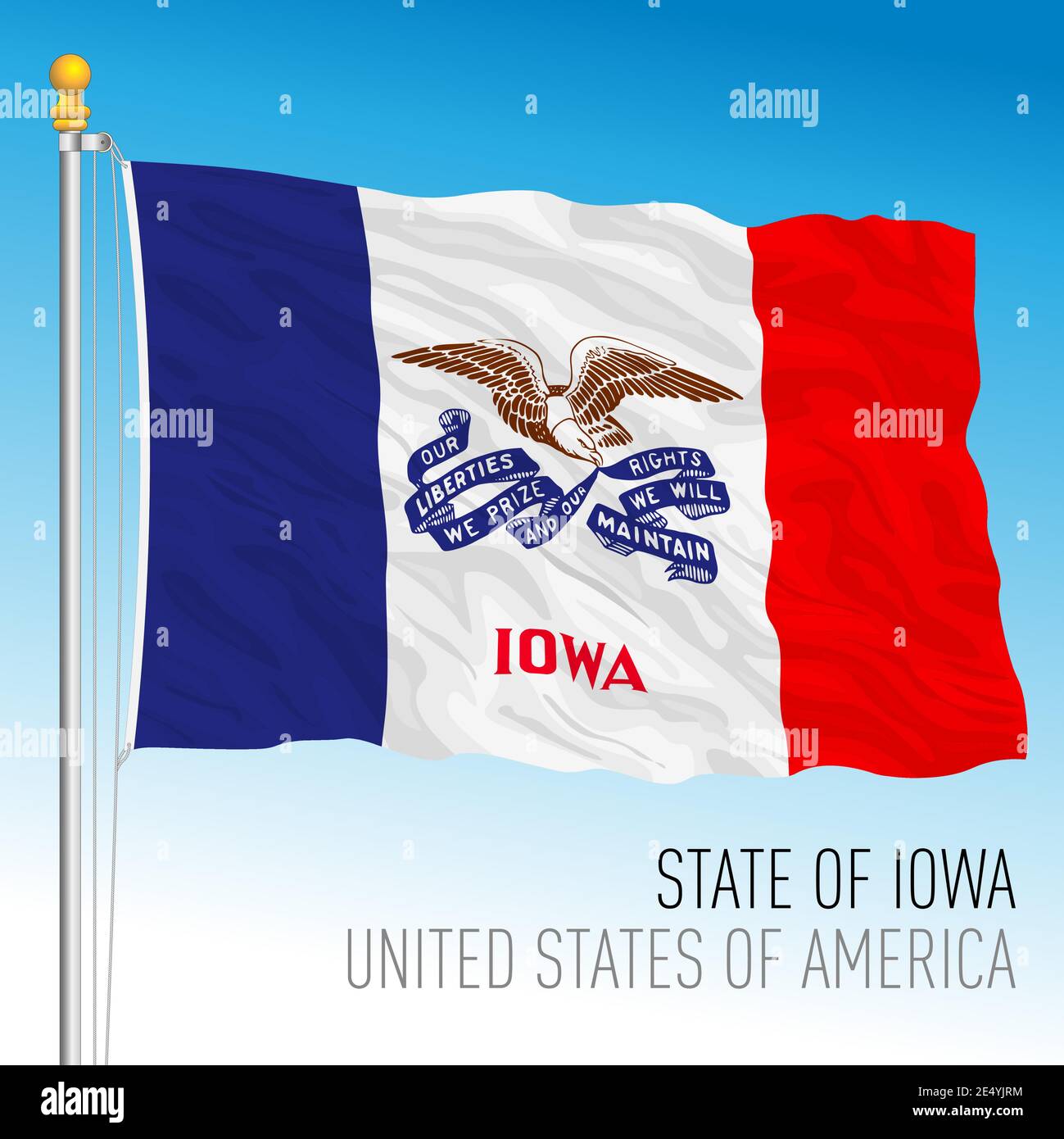 Iowa federal state flag, United States, vector illustration Stock ...
