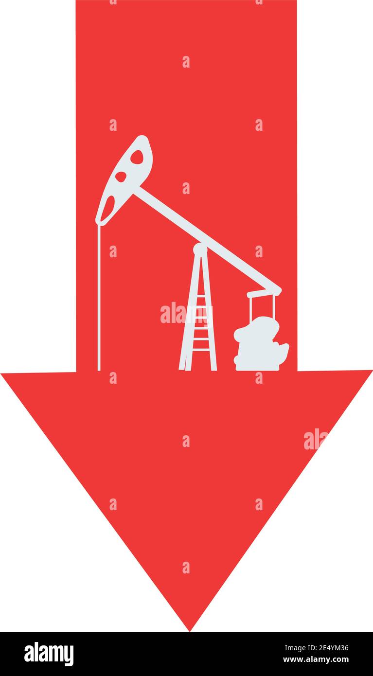 refinery petroleum drilling machine in red arrow vector illustration ...