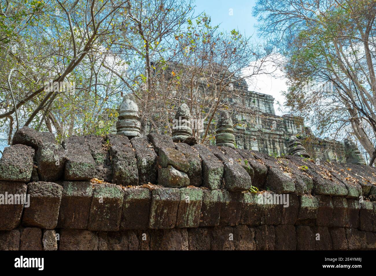 View of the seven tiered pyramid at Prasat Thom of Koh Ker temple site ...
