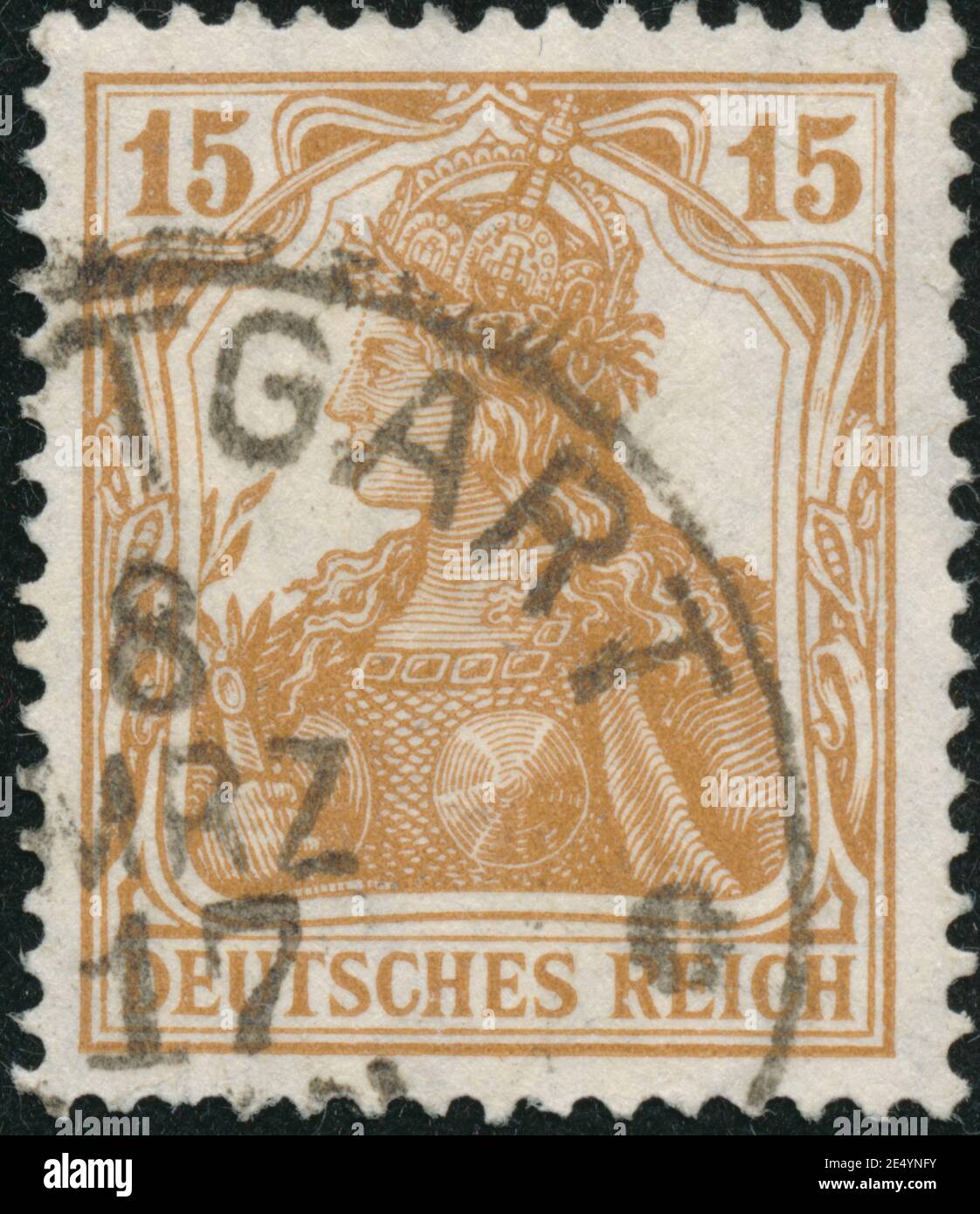 POLTAVA, UKRAINE -January 25, 2021 . Vintage stamp printed in Germany ...