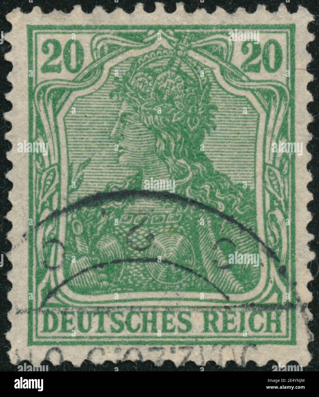 POLTAVA, UKRAINE -January 25, 2021 . Vintage stamp printed in Germany ...